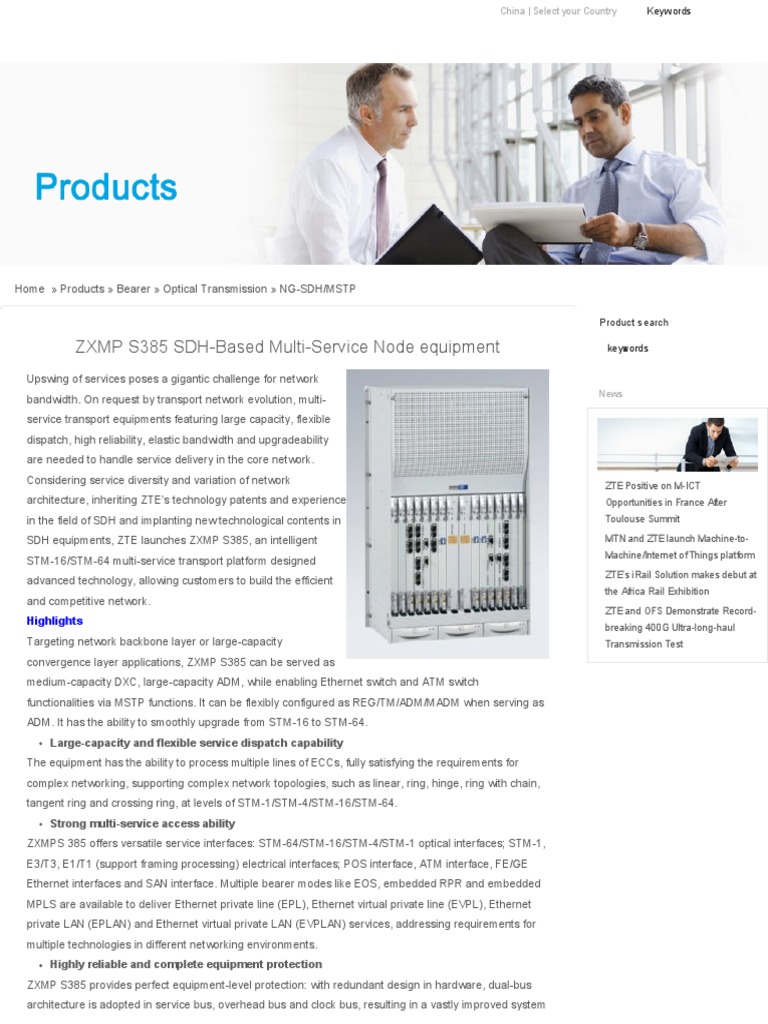 ZXMP S385 SDH-Based Multi-Service Node Equipment | PDF | Ethernet | Computer Network