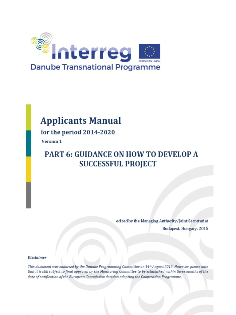 Part 6 DTP Applicants Manual Guidance On How To Develop A Successful ...