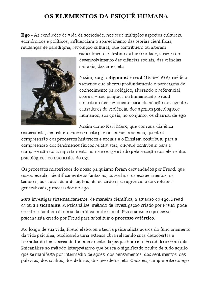 Os Elementos Da Psiquê Humana | PDF | Psicanálise | Sigmund Freud