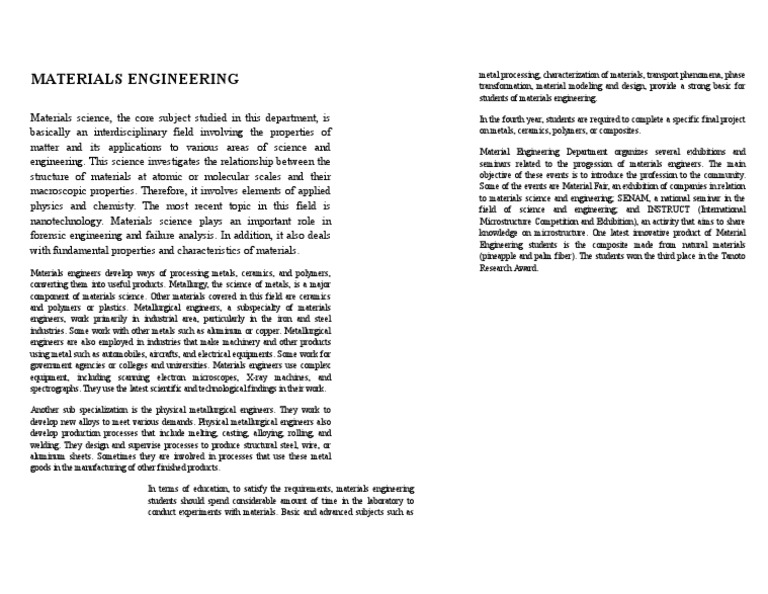 Materials Engineering | PDF | Materials Science | Metallurgy