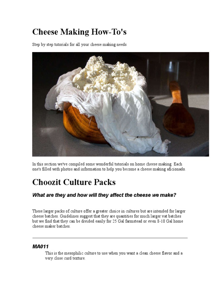 Cheese Making How-To's: What are they and how will they affect the ...