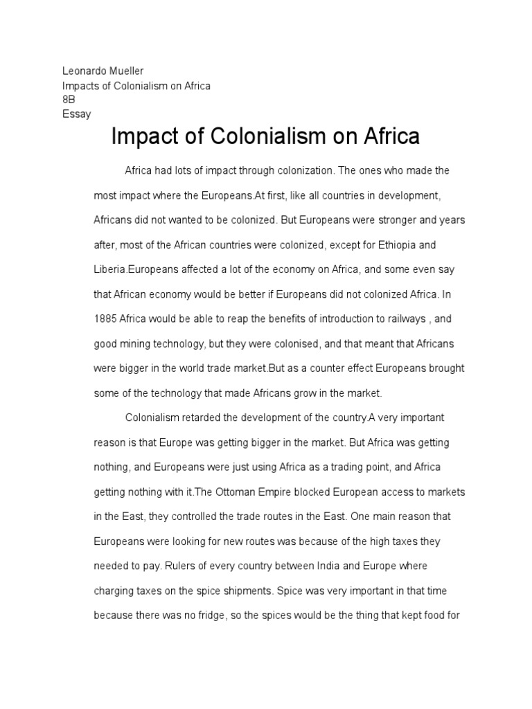Impacts of Colonialism On Africa | PDF | Colonialism | Africa