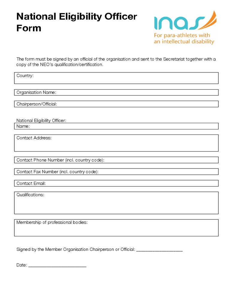 National Eligibility Officer Form | PDF | Cyberspace | Telecommunications