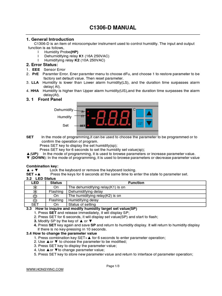 C1306-D MANUAL: 1. General Introduction | PDF | Parameter (Computer Programming) | Computer Keyboard