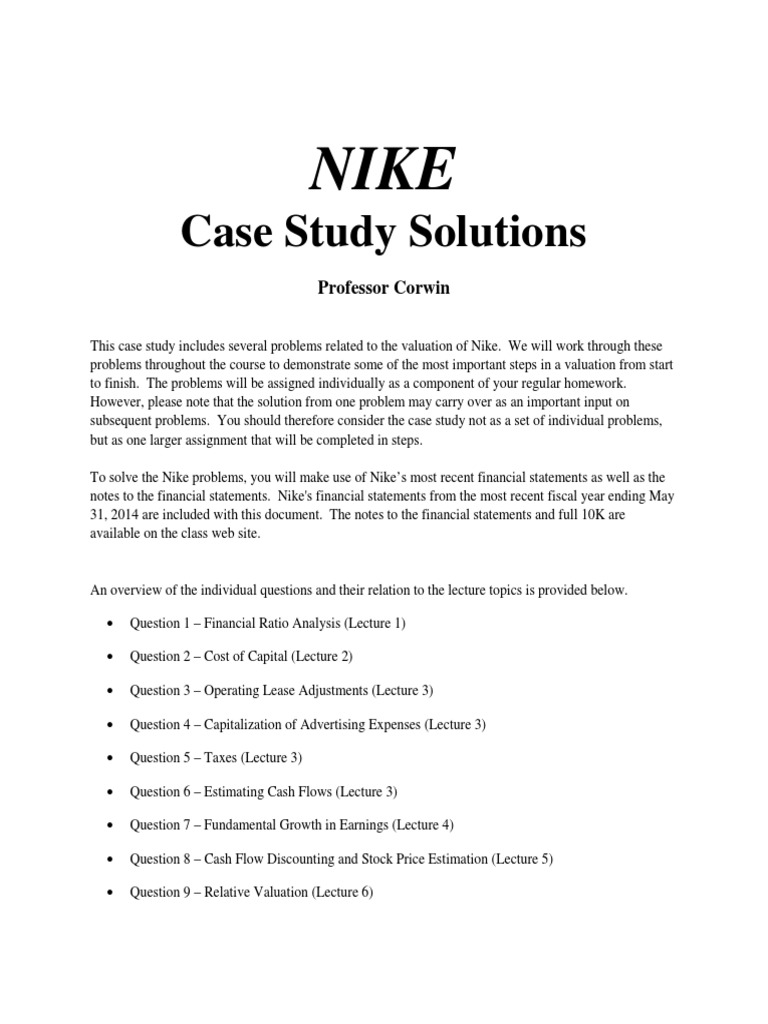 Case Study Solutions: Professor Corwin | PDF | Cost Of Capital | Beta ...