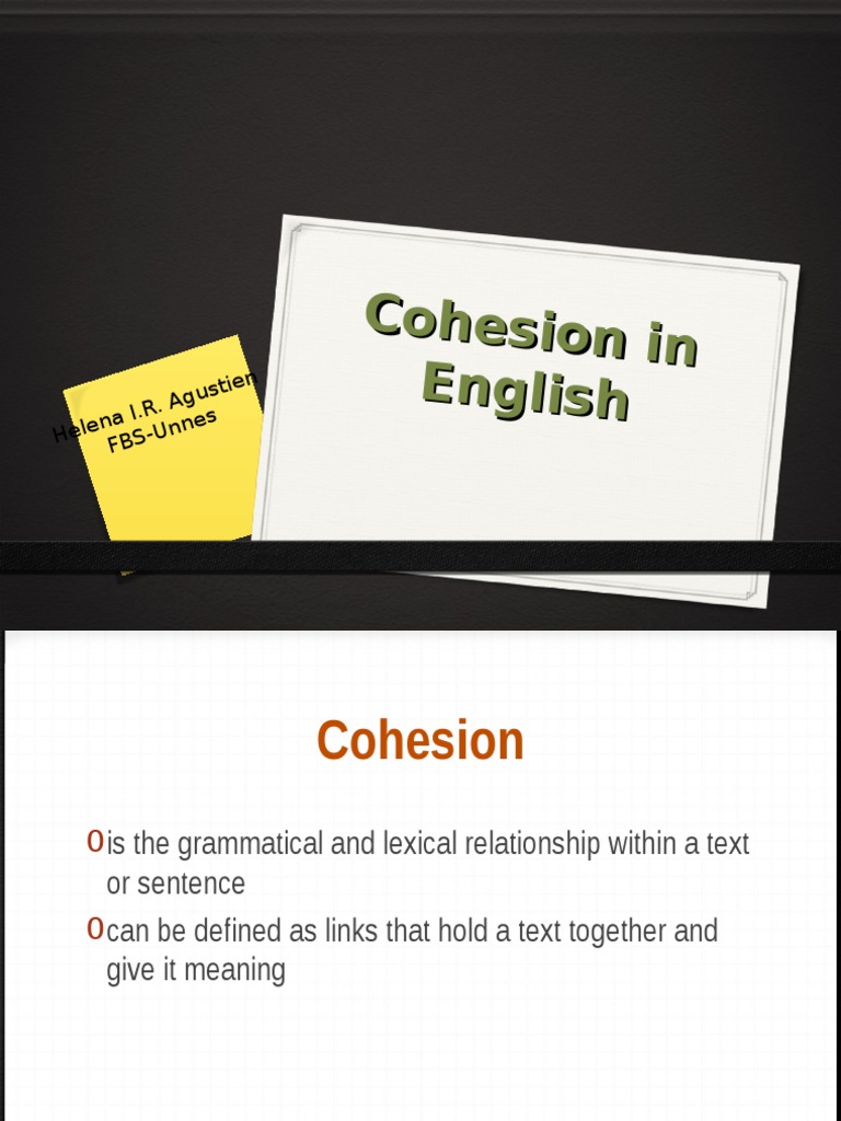 Cohesion in English | PDF