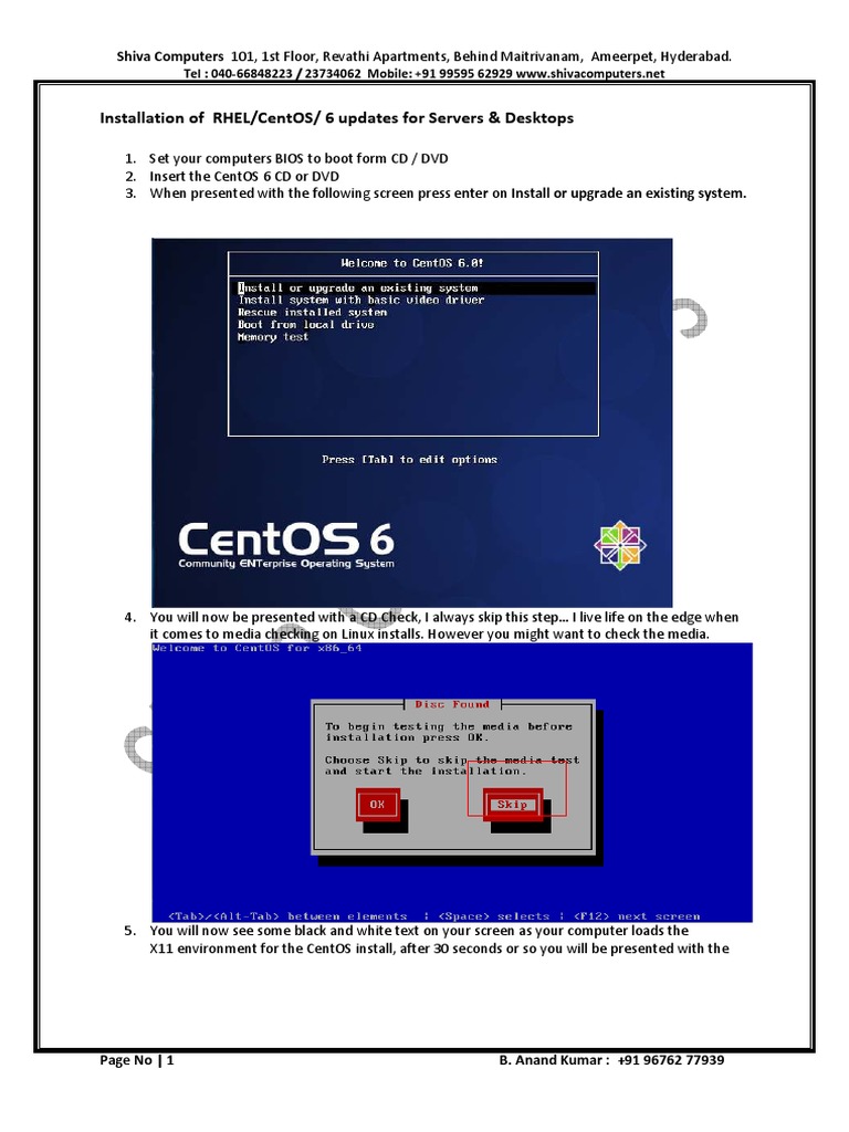 Installation of RHEL/CentOS 6 and configuring basic commands | PDF | Computer Data | Operating ...