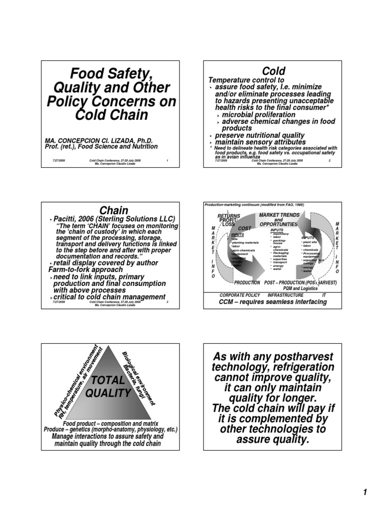 Cold Chain Food Safety Issues Final | PDF | Hazard Analysis And ...