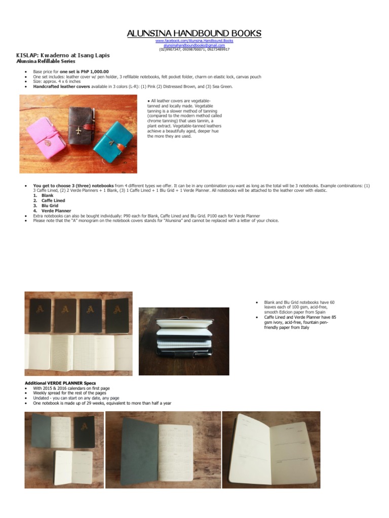 Alunsina Handbound Books: KISLAP: Kwaderno at Isang Lapis | Download ...