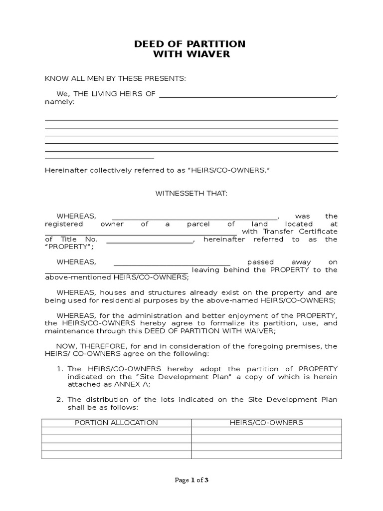 deed-of-partition-with-waiver-sample-deed-civil-law-common-law