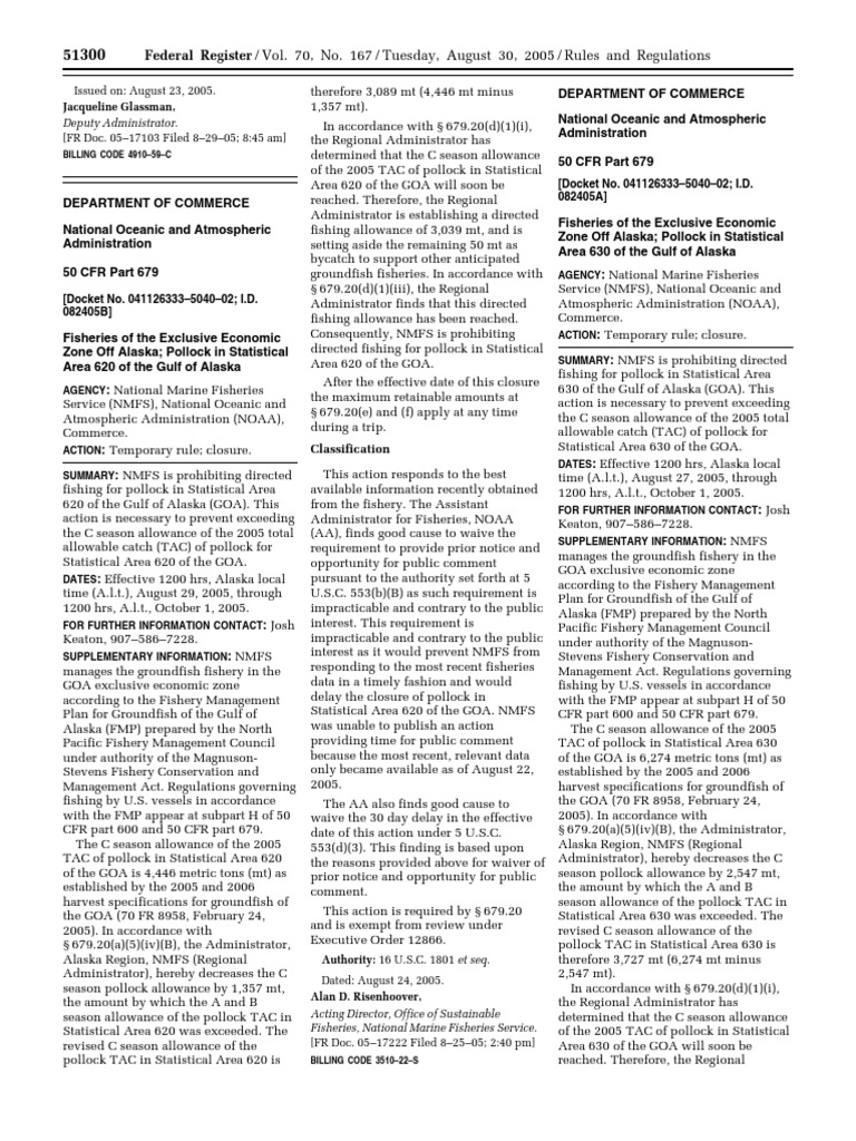 Rule: Fishery Conservation and Management: Alaska Fisheries of ...