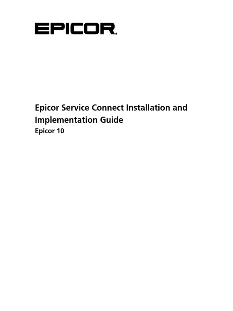 Epicor Service Connect Installation and Implementation Guide | PDF | Internet Information ...