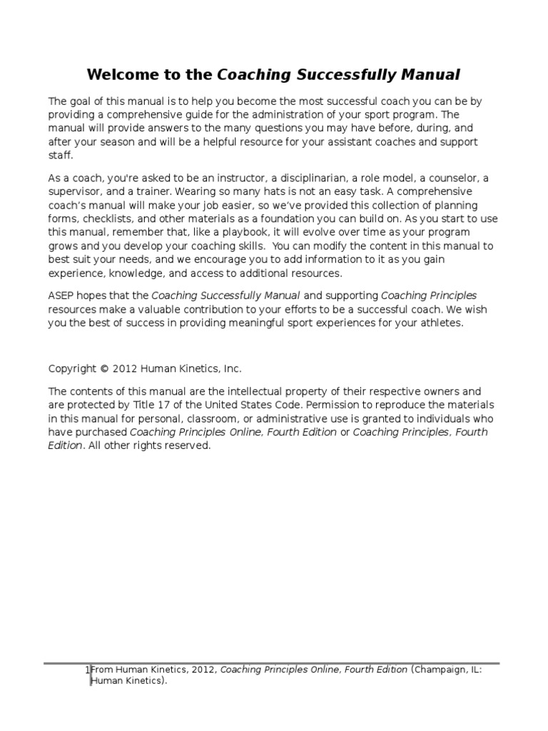 Coaching Manual | PDF | State School | Sports