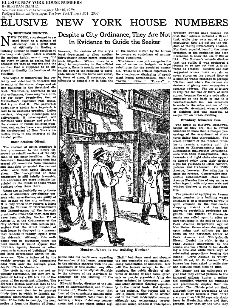 Missing Building Numbers, 1929 Edition | PDF