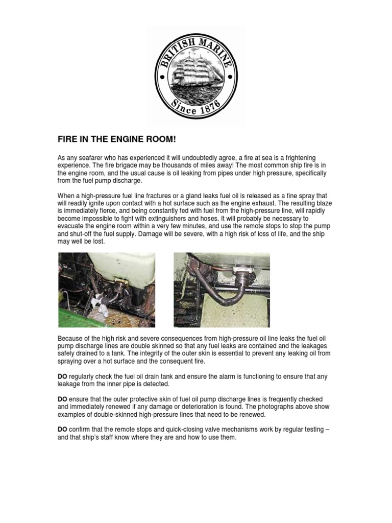 Fire in Engine Room | PDF
