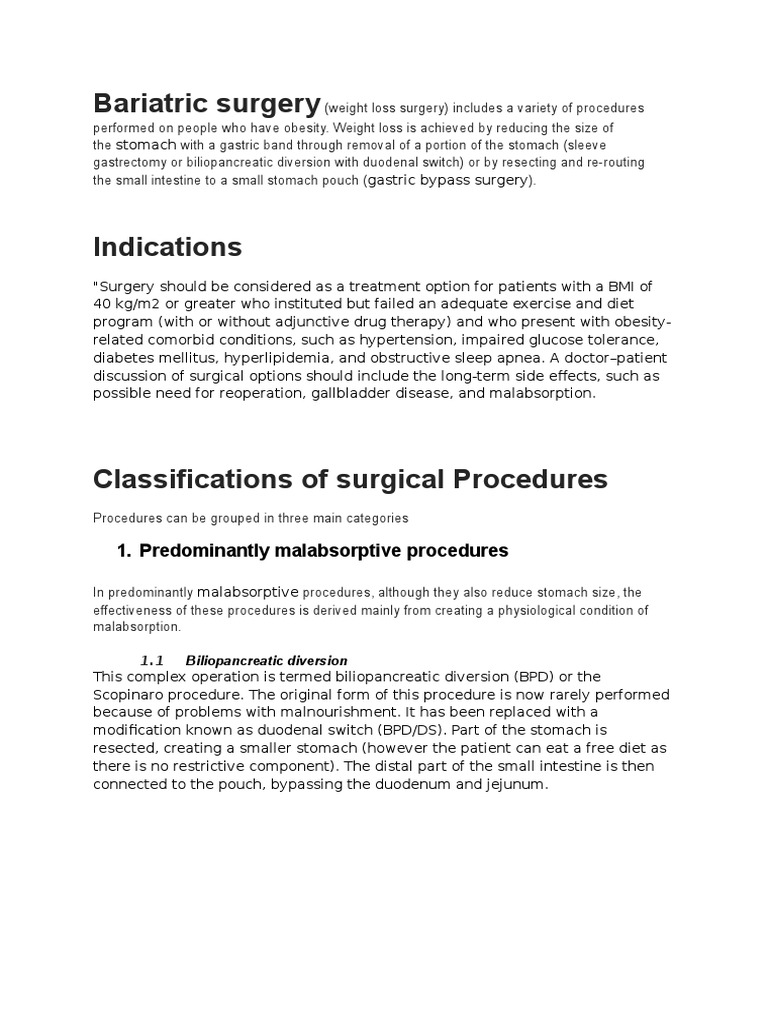 Bariatric Surgery | PDF | Bariatric Surgery | Surgical Specialties