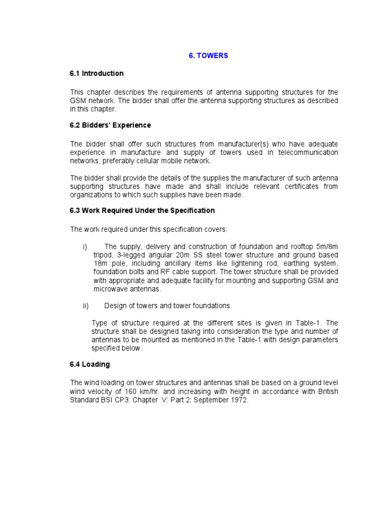 Requirements of Tower/Antennas | PDF | Galvanization | Antenna (Radio)