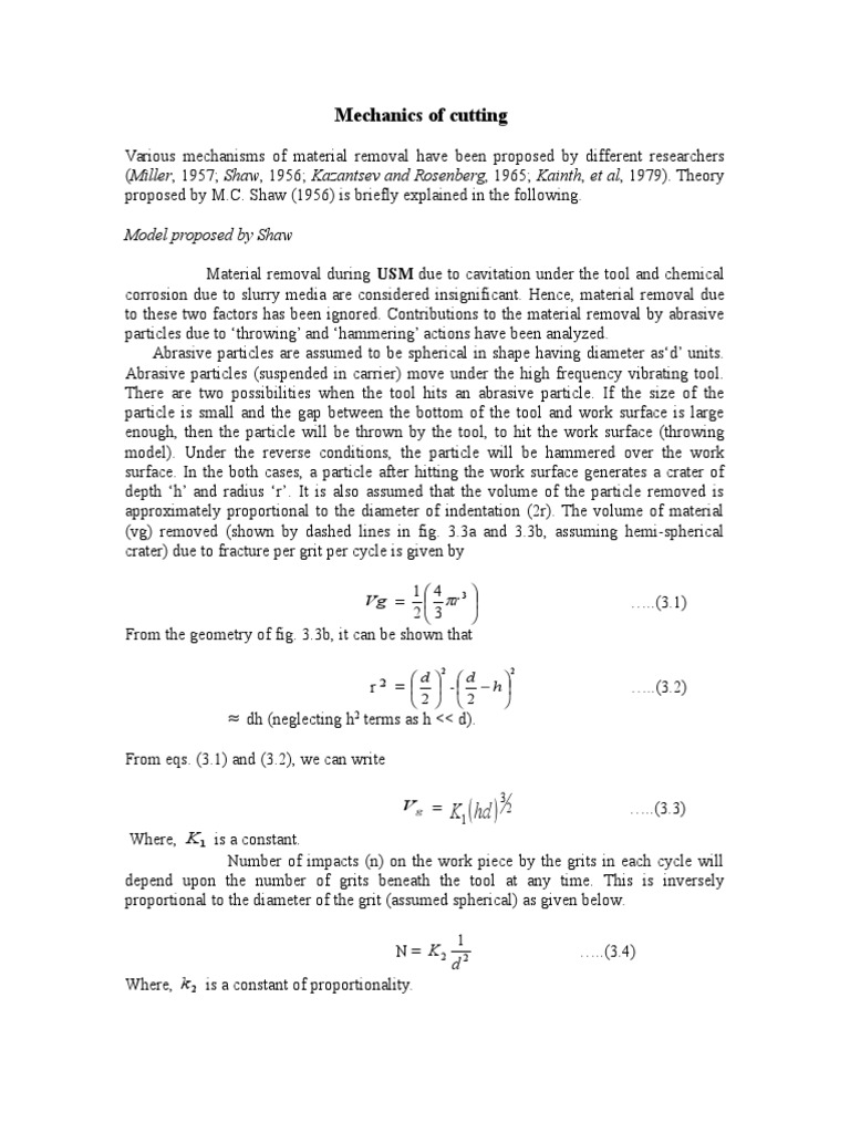 6 Mechanics of Cutting | PDF | Abrasive | Force
