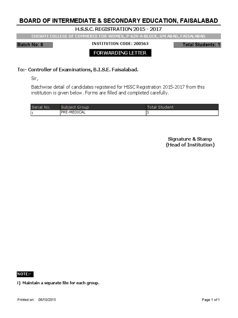 Forwarding Letter | PDF