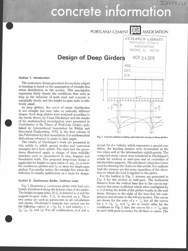 PCA Concrete Deep Beam Design | PDF | Beam (Structure) | Stress (Mechanics)