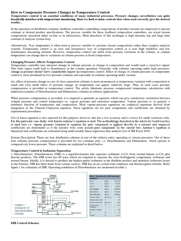 Pressure Compensation in Temperature Control | PDF | Control Theory ...
