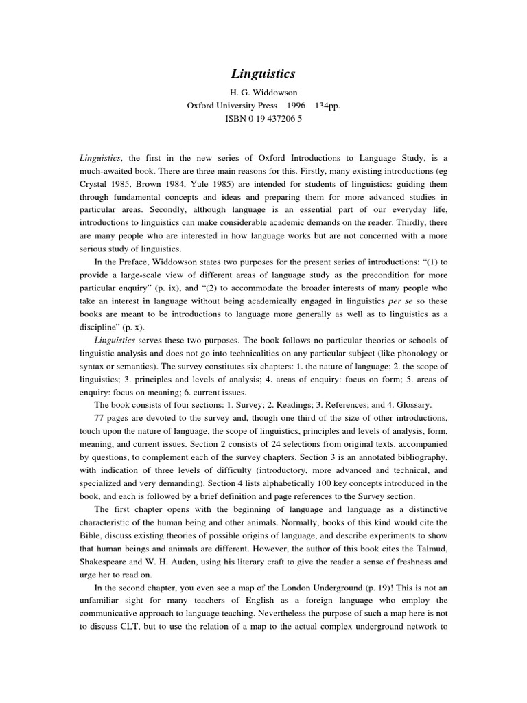 Linguistics: Linguistics, The First in The New Series of Oxford ...