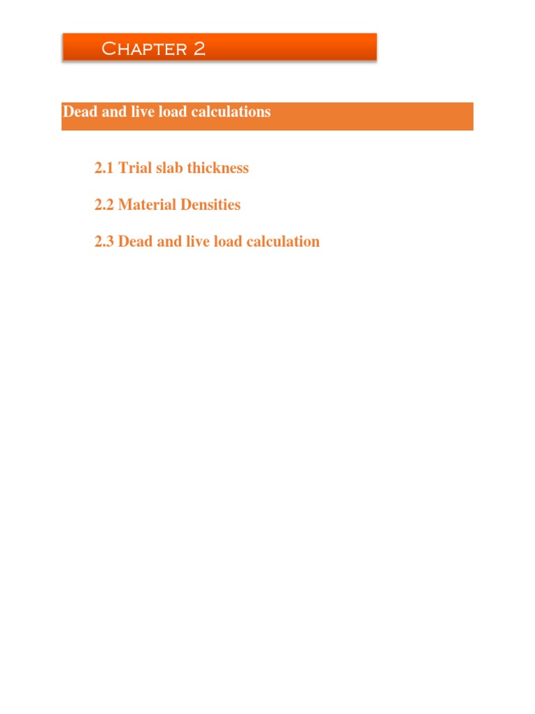 Dead and Live Load Calculations Guide | PDF
