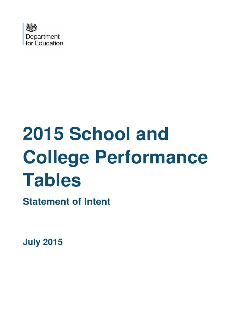 Statement of Intent 2015 | PDF | Schools | Educational Stages