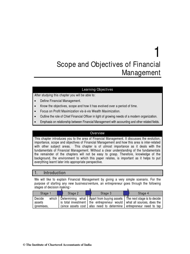 Scope and Objectives of Financial Management | PDF | Chief Financial ...