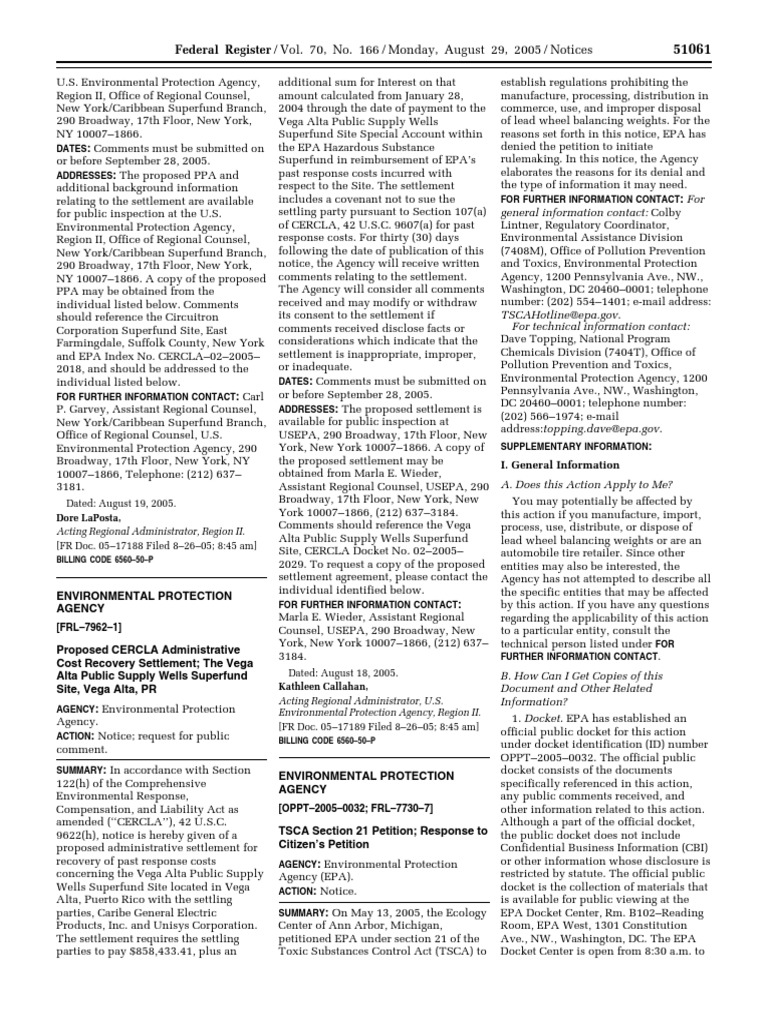 Notice: Air Pollution Control: Citizens Suits Proposed Settlements ...