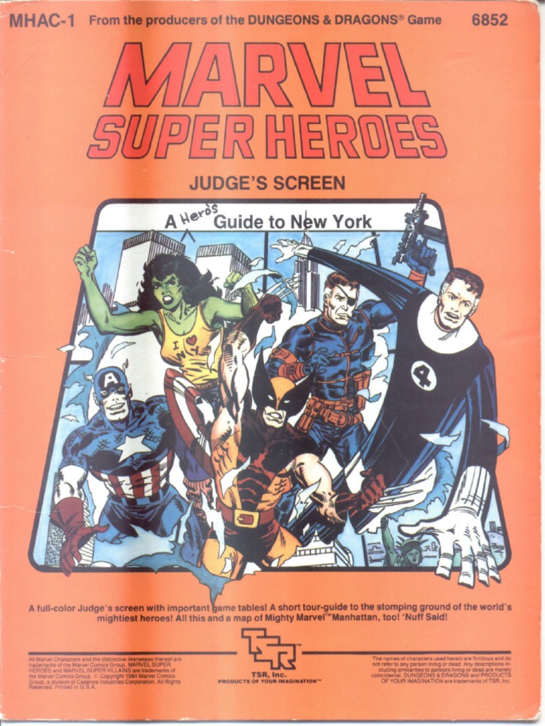 Marvel Super Heroes - Judges Screen | PDF | New York City | Nature