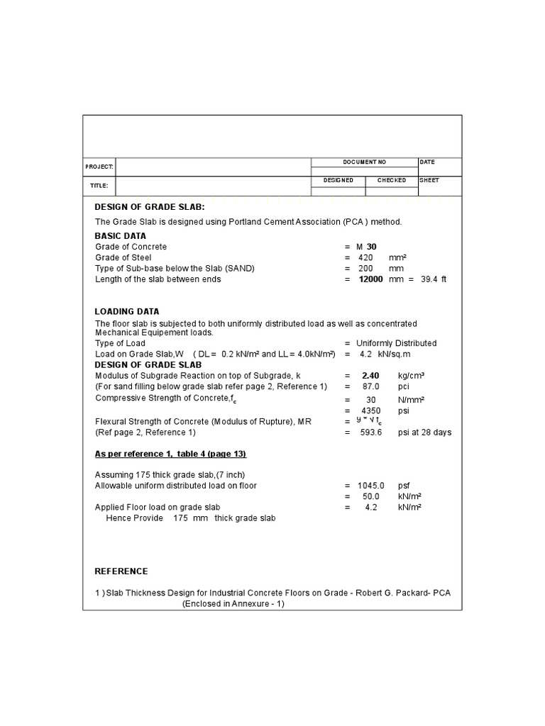 Grade Slab CSB Building | PDF | Strength Of Materials | Concrete