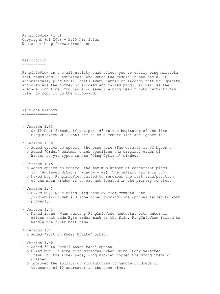 Pinginfo | PDF | Microsoft Windows | Computer File