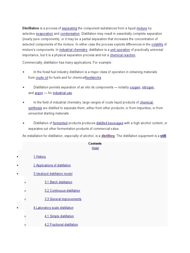 What Is Distillation? | PDF | Distillation | Unit Operations