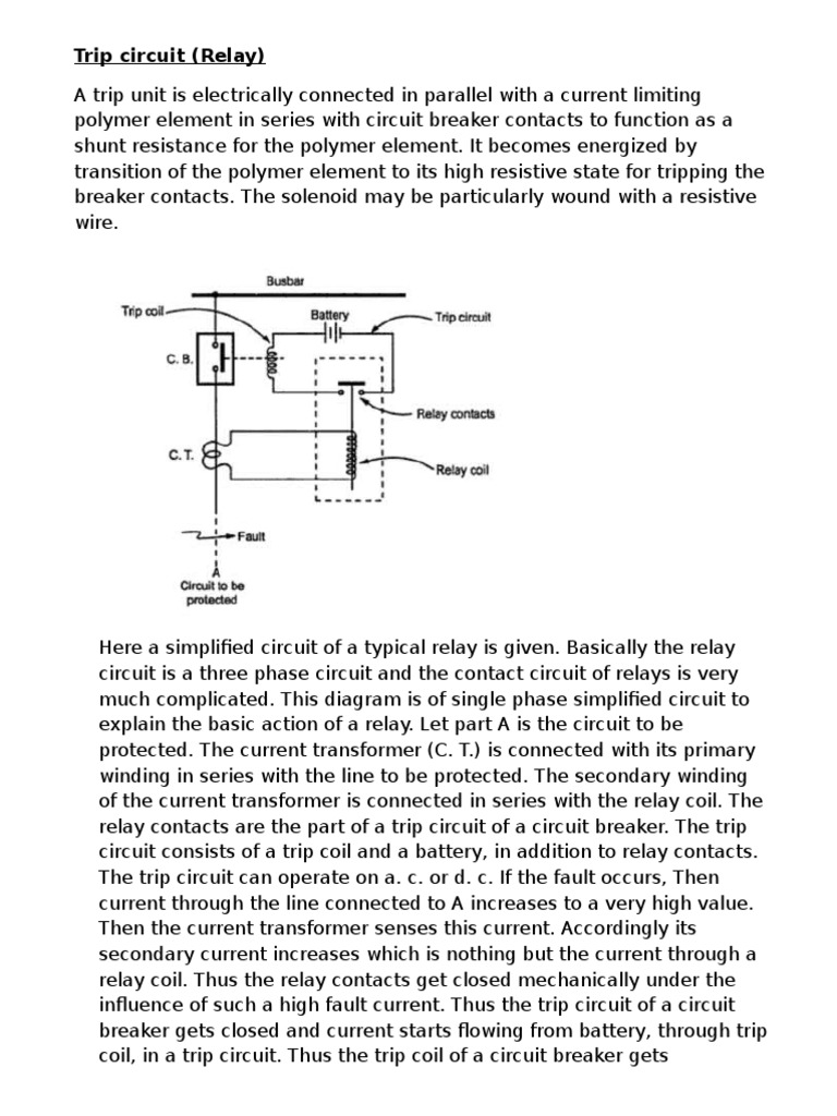 Trip Circuit (Relay) | PDF | Computers