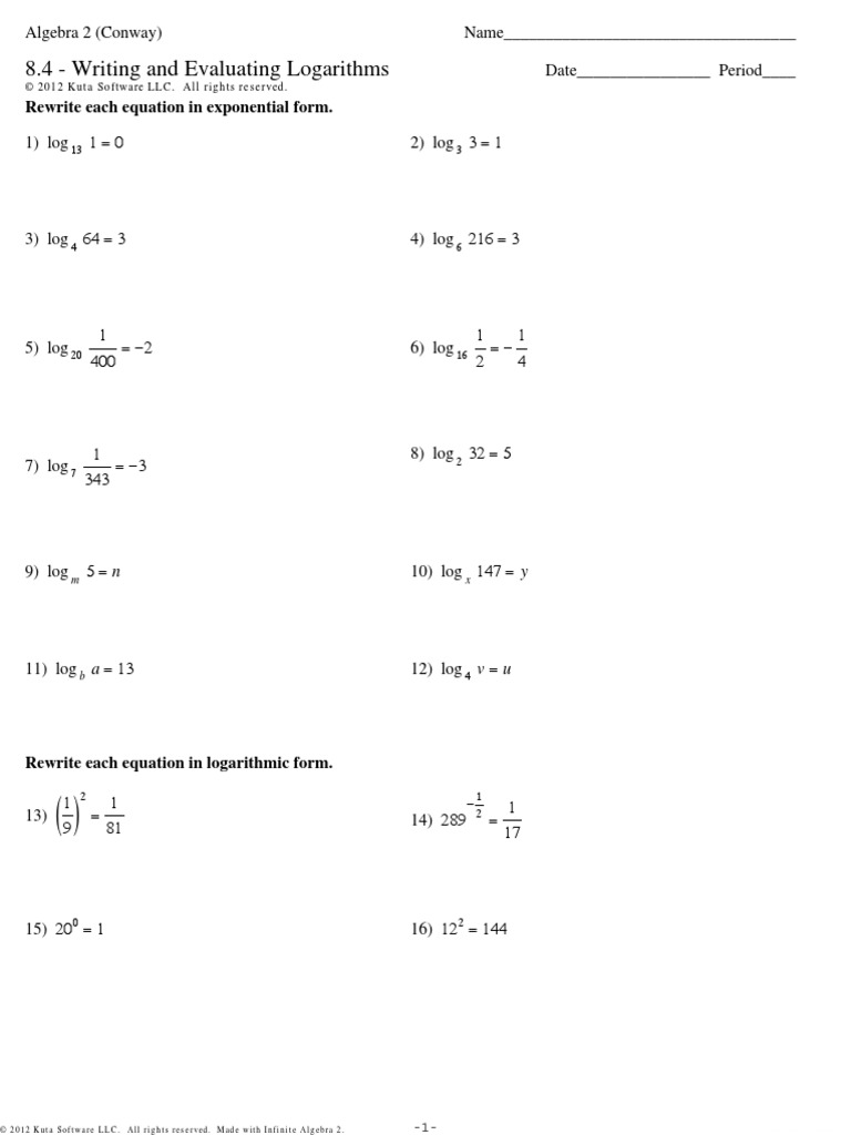 Logarithmic and Exponential Form | PDF | Logarithm | Teaching Mathematics