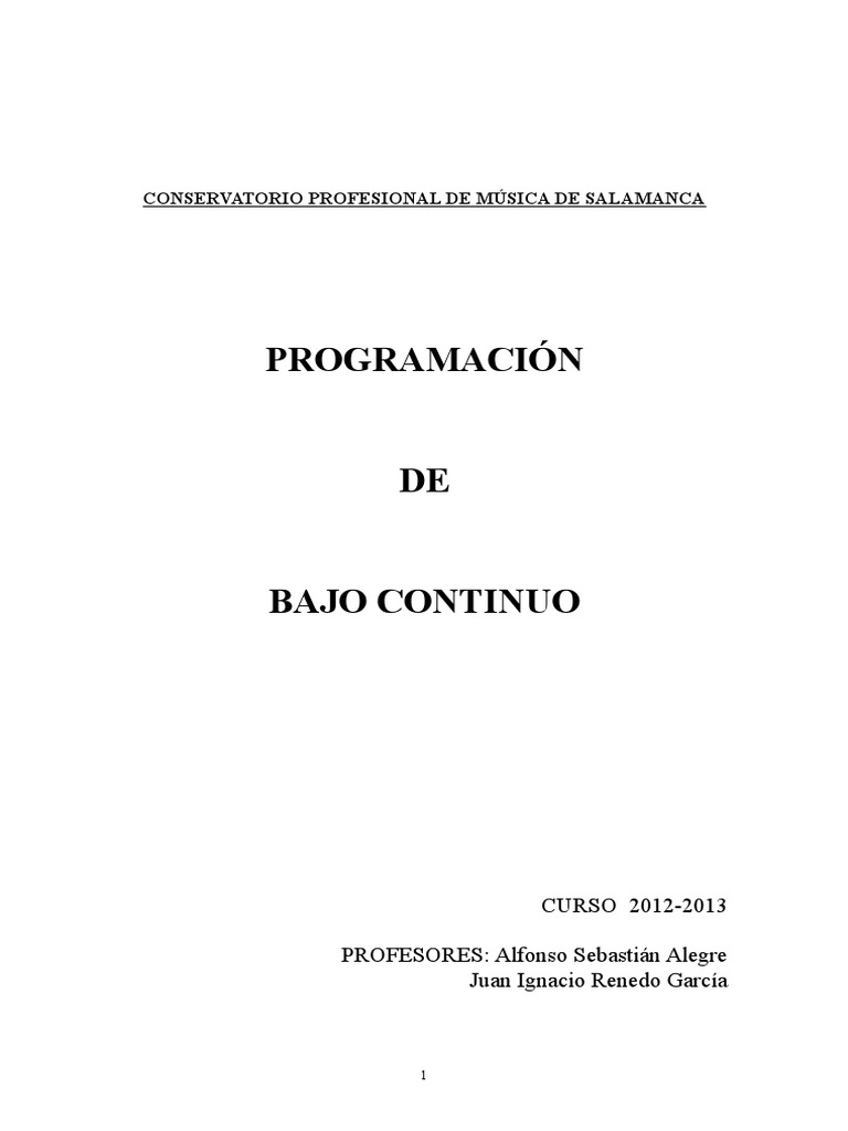 Bajo Continuo | PDF | Armonía | Musica barroca