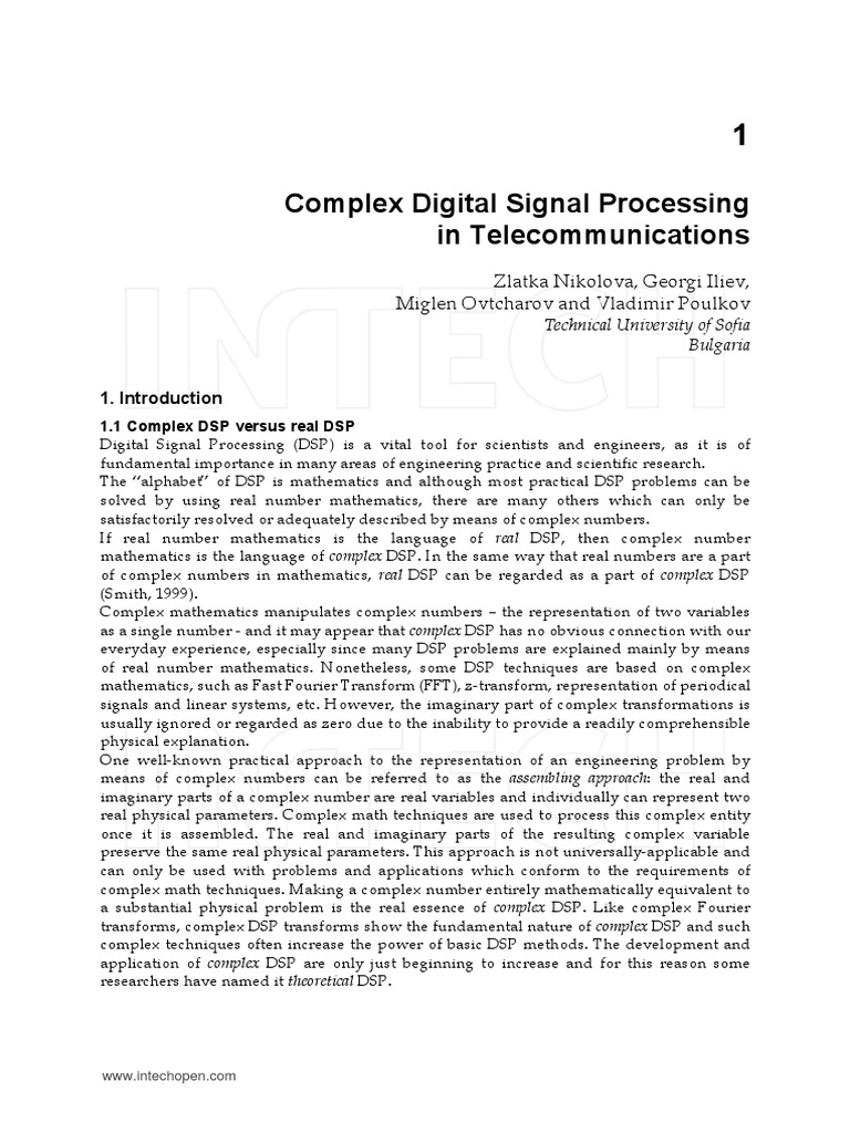 Complex Digital Signal Processing in Telecommunications | PDF | Discrete Fourier Transform ...