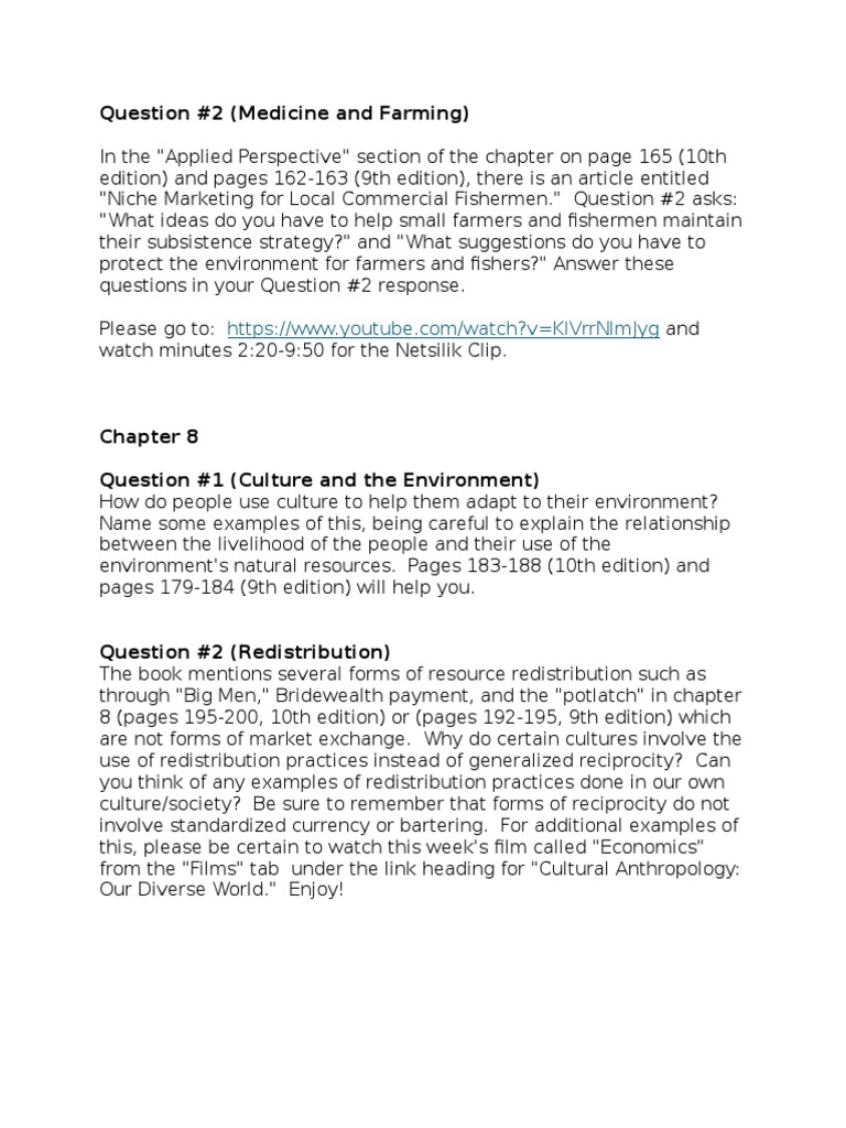 Cultural Anthropology: Subsistence Strategies | PDF | Anthropology ...