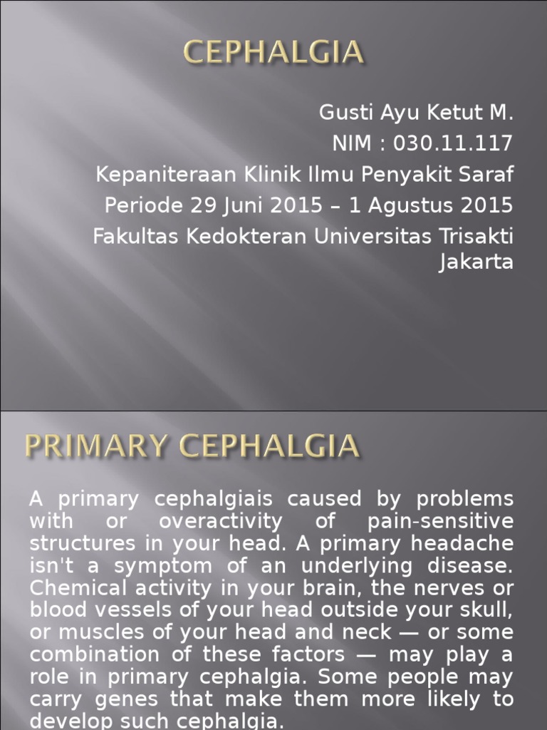 Cephalgia | PDF | Headache | Migraine