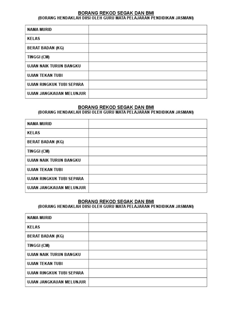 Borang Segak Individu | PDF