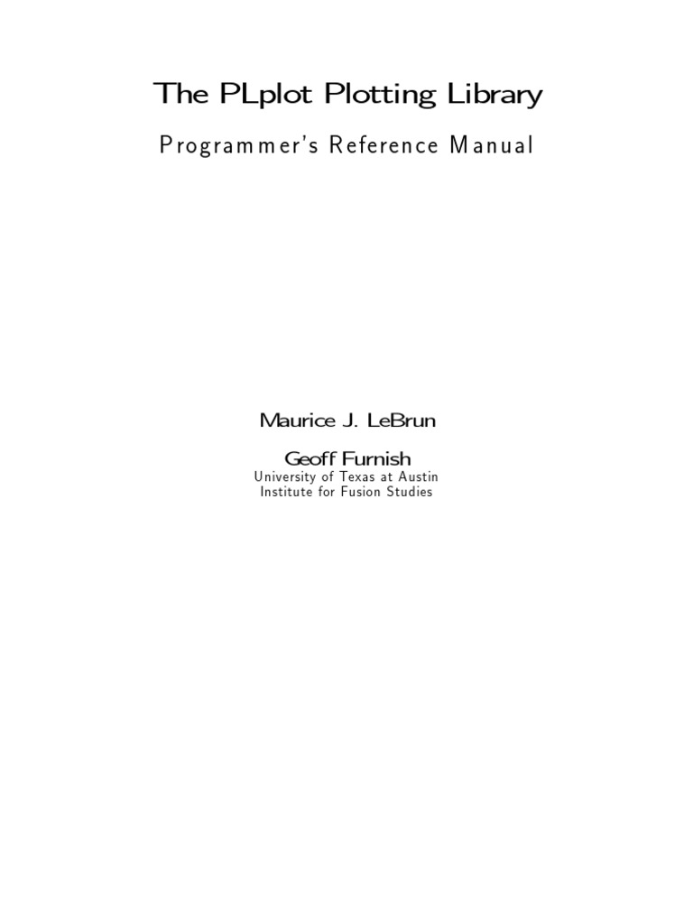 The Plplot Plotting Library: Programmer'S Reference Manual | PDF | Free ...