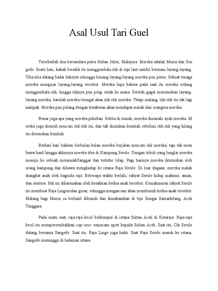 Asal Usul Tari Guel | PDF