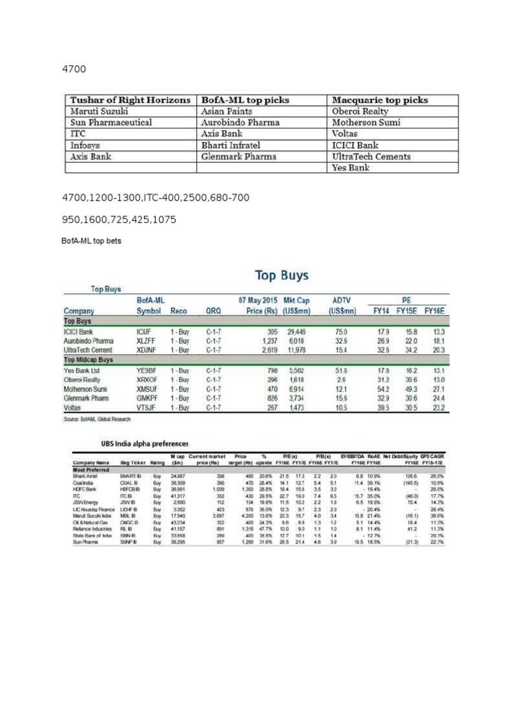 BofA-ML Top Bets for Modi Government | PDF