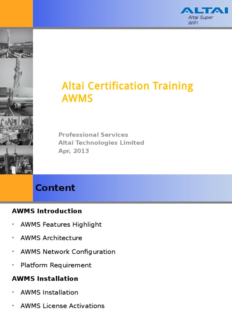 Altai AWMS Installation and Configuration Guide | PDF | Proxy Server | Installation (Computer ...