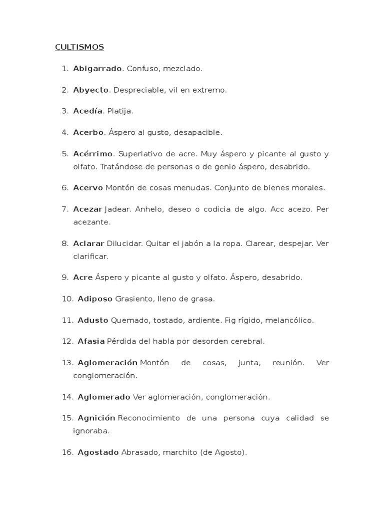 Cultismos y Tecnicismos | PDF | Suelo | Agua
