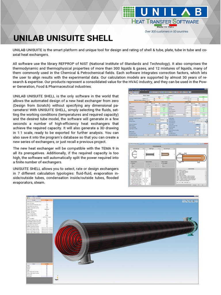 UNILAB Shell & Tube Heat Exchanger Design Software | PDF | Heat ...