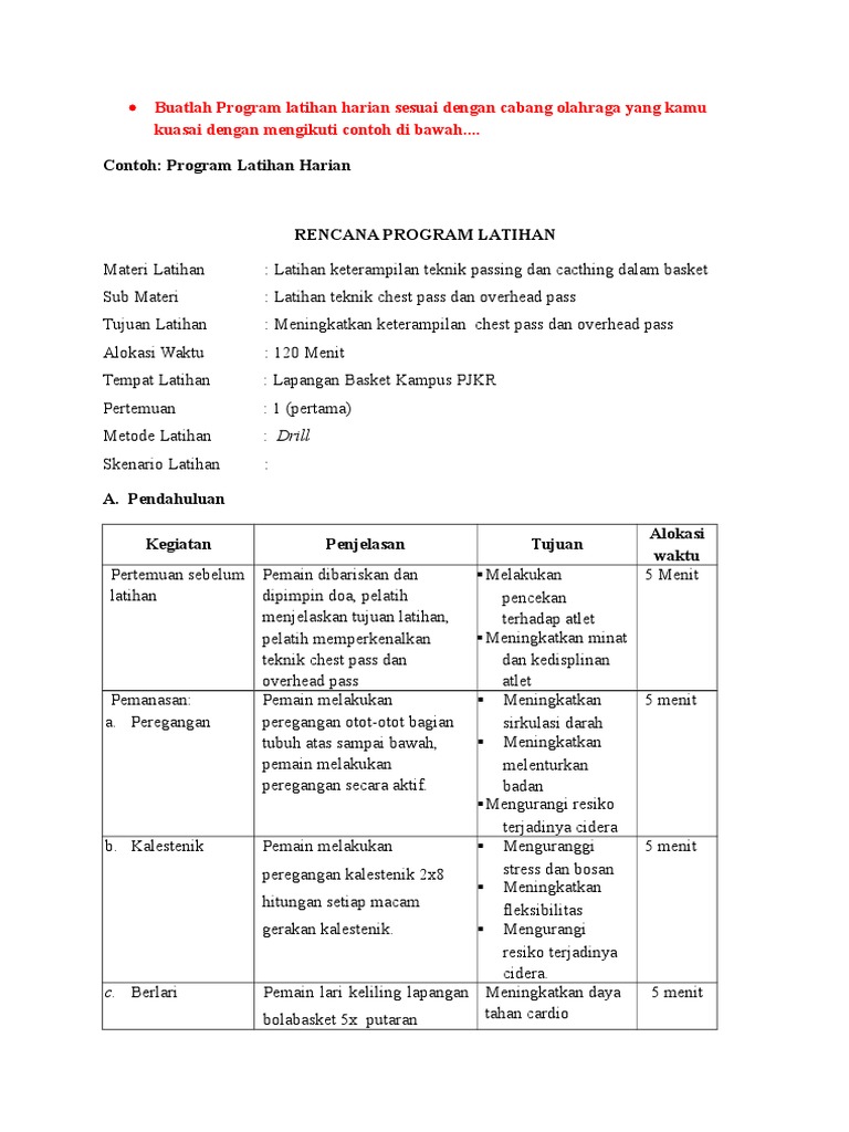 PROGRAM LATIHAN BASKET | PDF