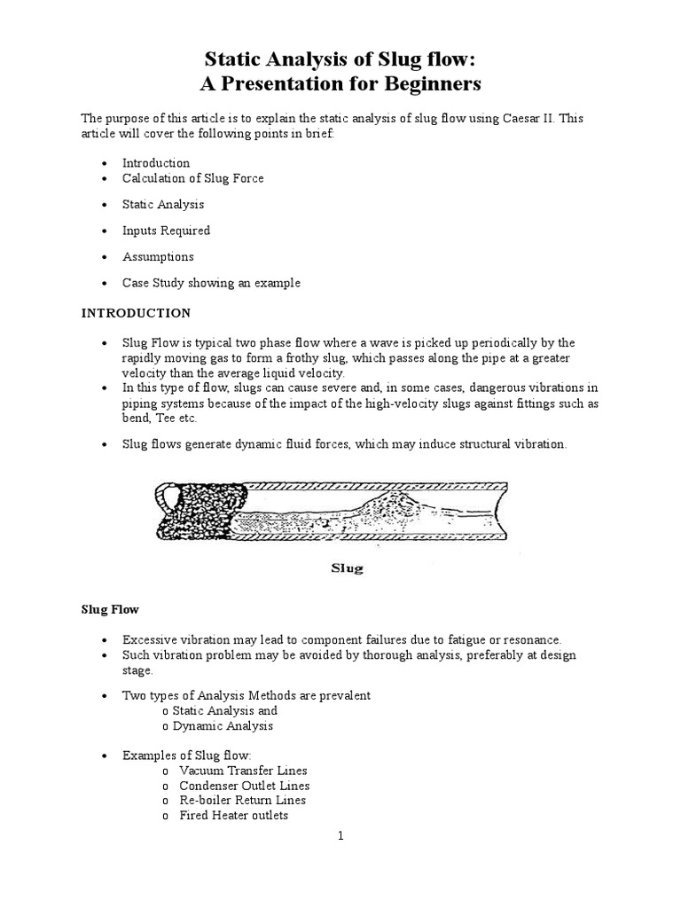 Static Analysis of Slug Flow | PDF | Force | Stress (Mechanics)