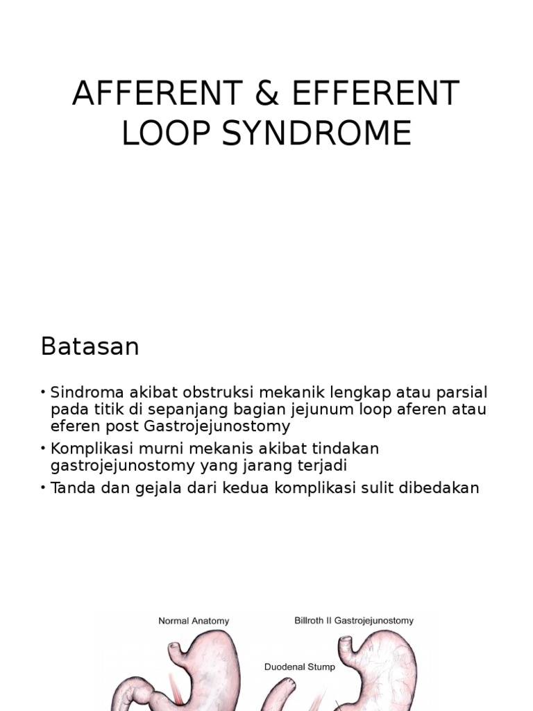 Afferent and Efferent Loop Syndrome | PDF | Anemia | Digestive System